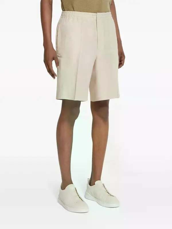 Zegna Oasi Lino Linen Shorts - Neutrals