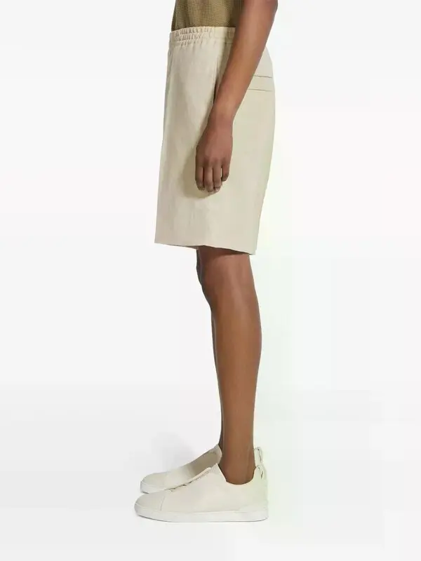 Zegna Oasi Lino Linen Shorts - Neutrals