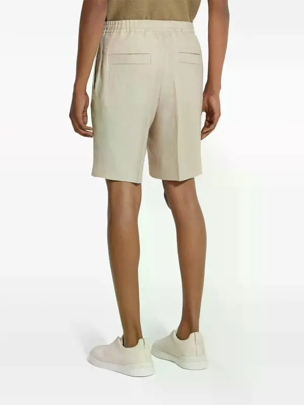 Zegna Oasi Lino Linen Shorts - Neutrals