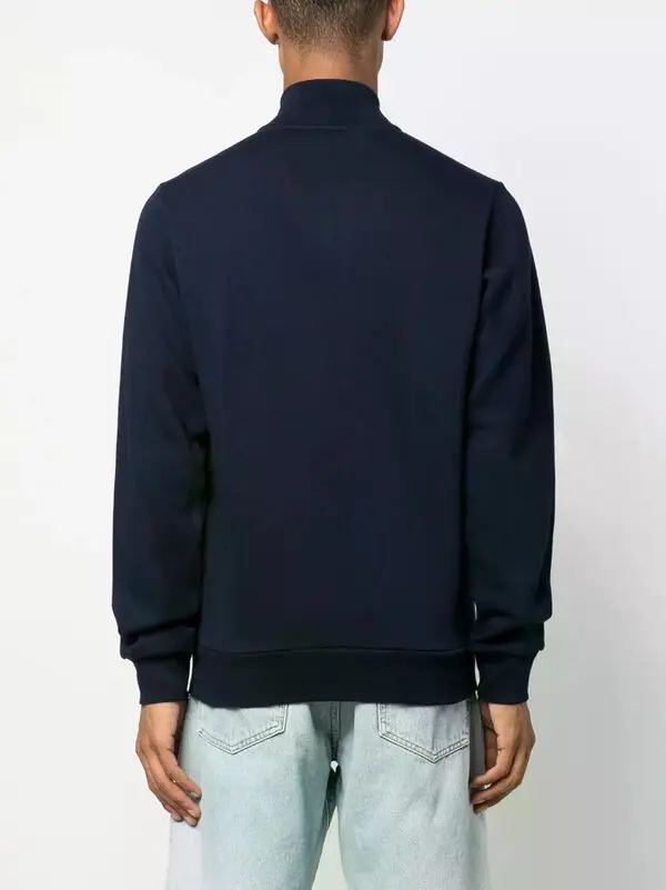 Lacoste High-neck Zip-fastening Sweatshirt - Blue