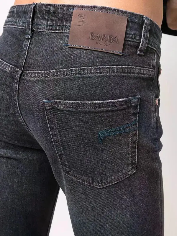 BARBA NAPOLI Skinny-cut Jeans - Black