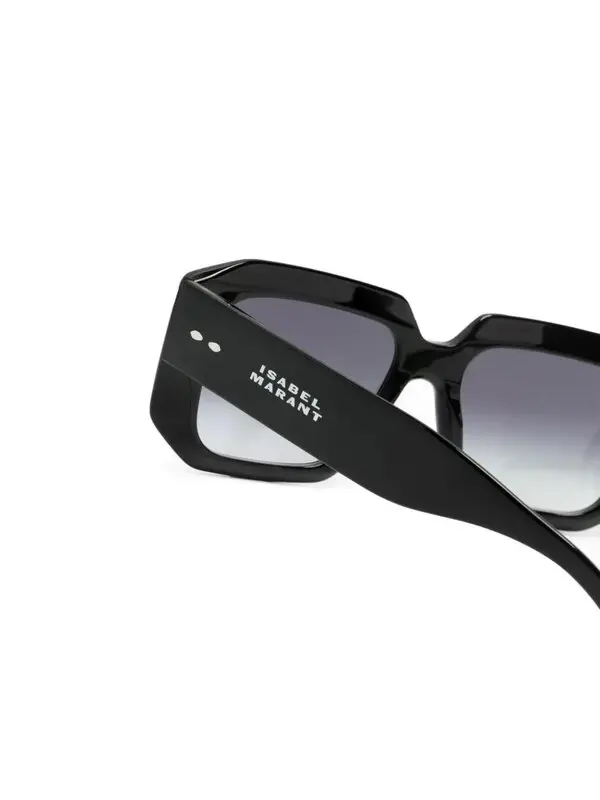 Isabel Marant Logo-print Square-frame Sunglasses - Black