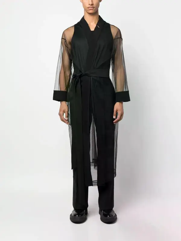 Alchemy Fashions Belted Sheer Mesh Jacket