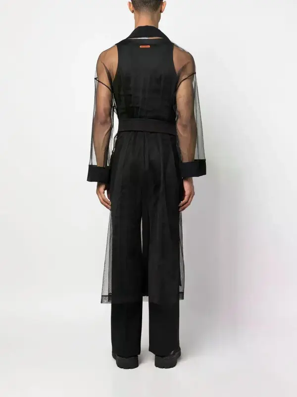Alchemy Fashions Belted Sheer Mesh Jacket