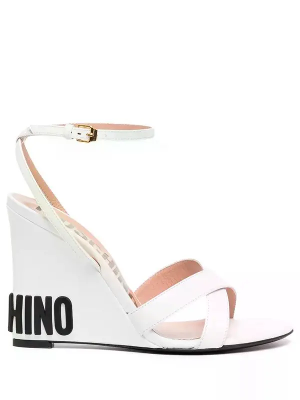 Moschino Logo Wedge-heel Sandals