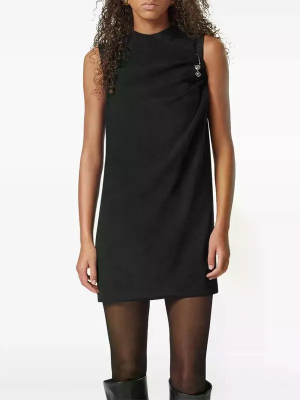Versace Safety Pin Satin Midi Shirt Dress