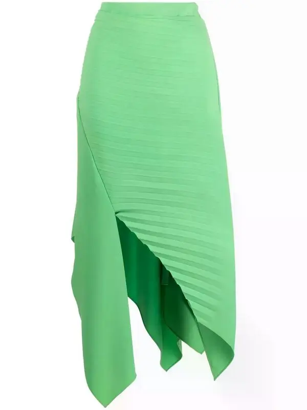 A.W.A.K.E. Mode Pleated Asymmetric Midi Skirt