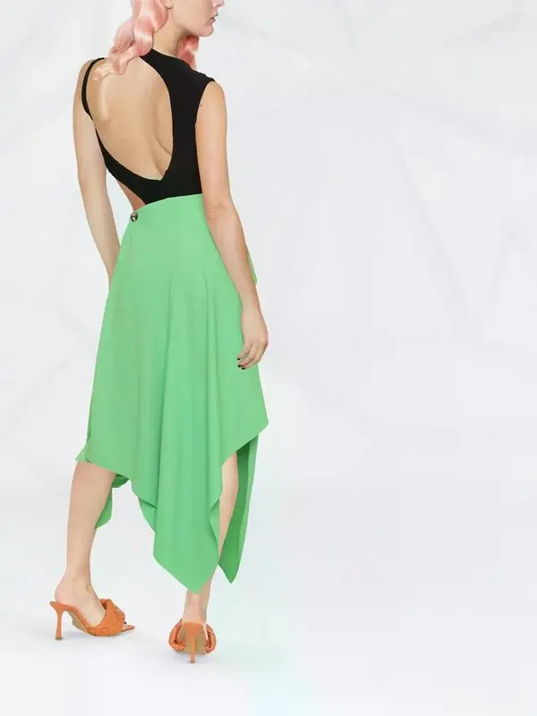 A.W.A.K.E. Mode Pleated Asymmetric Midi Skirt