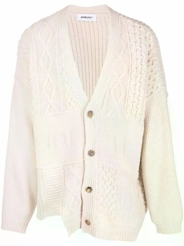 AMBUSH Patchwork-knit Cardigan - Neutrals