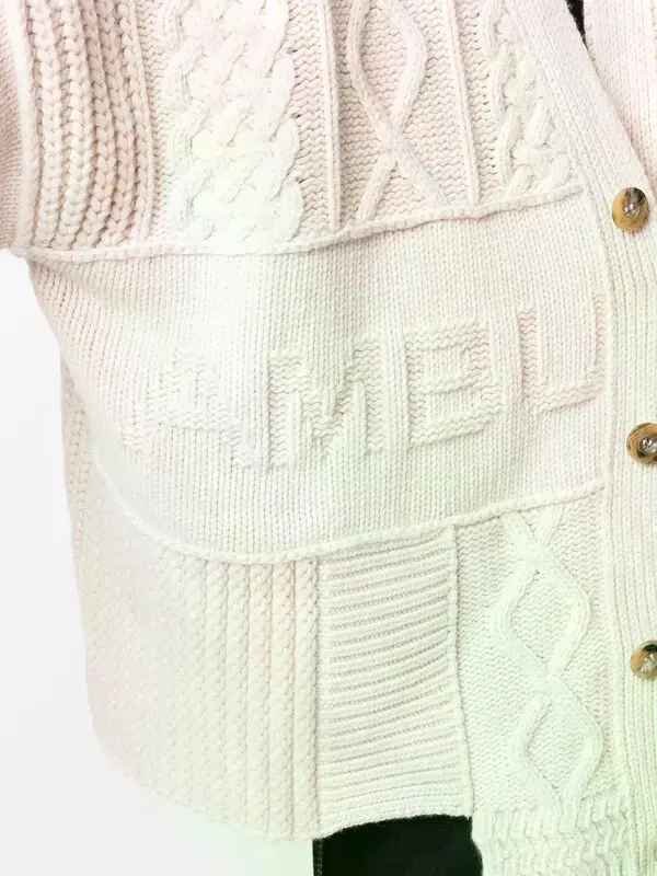 AMBUSH Patchwork-knit Cardigan - Neutrals
