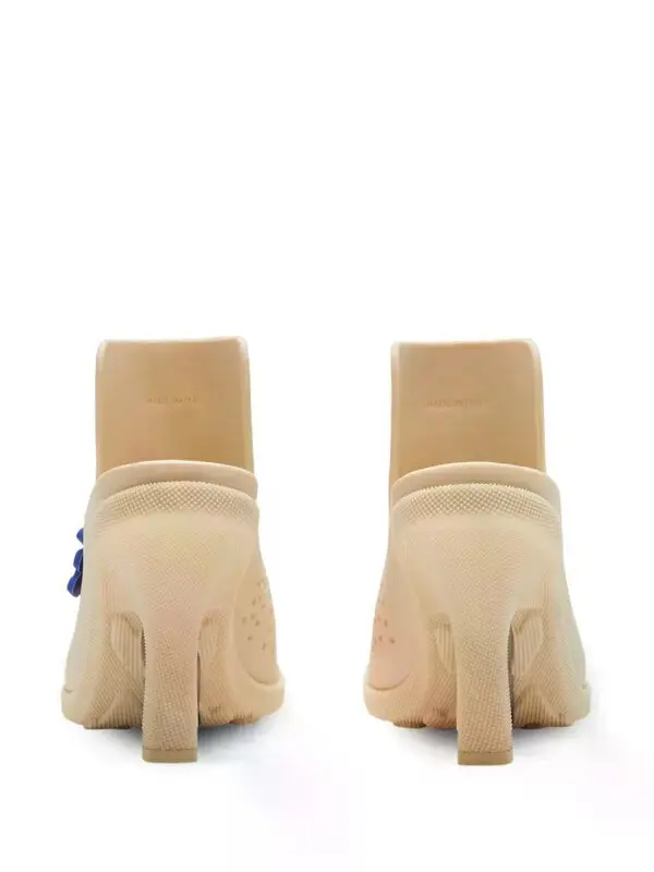 Burberry Equestrian Knight Square-toe Mules - Neutrals