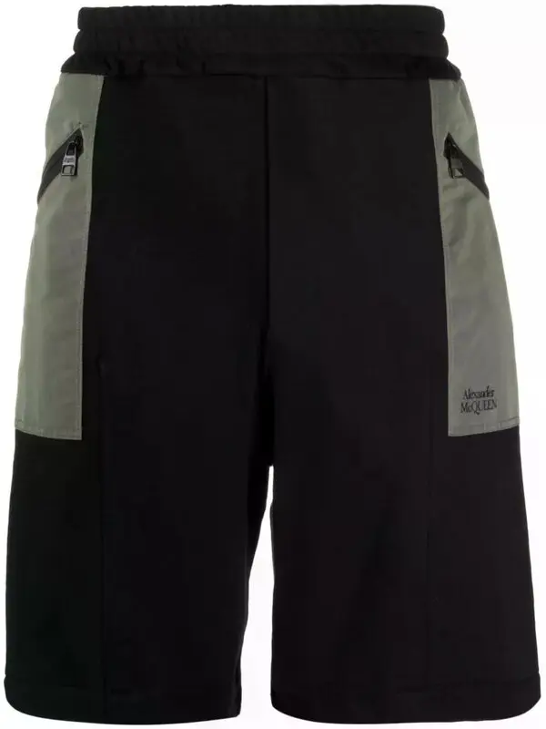 Alexander McQueen Two-tone Cotton Track Shorts