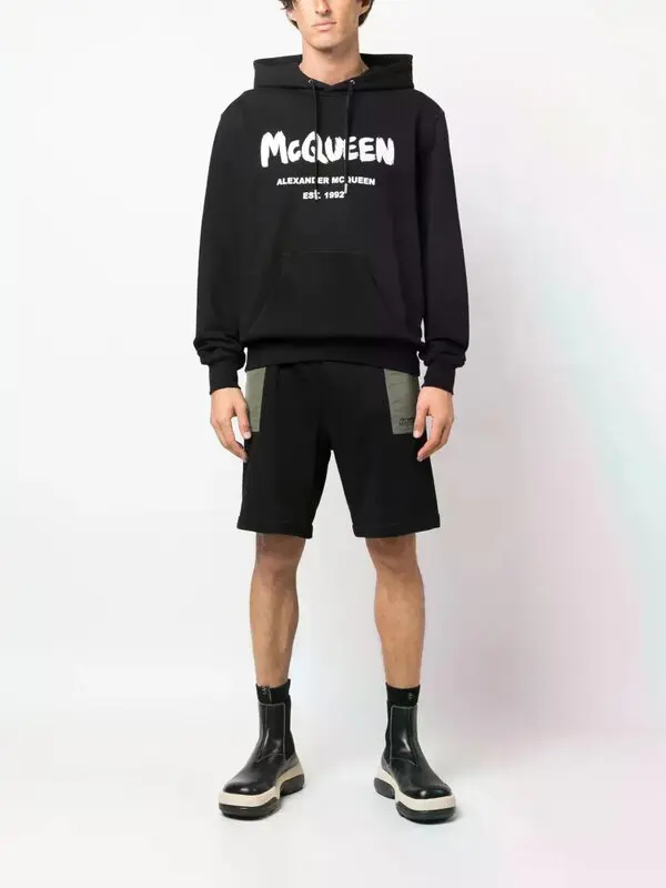 Alexander McQueen Two-tone Cotton Track Shorts