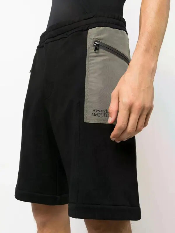 Alexander McQueen Two-tone Cotton Track Shorts
