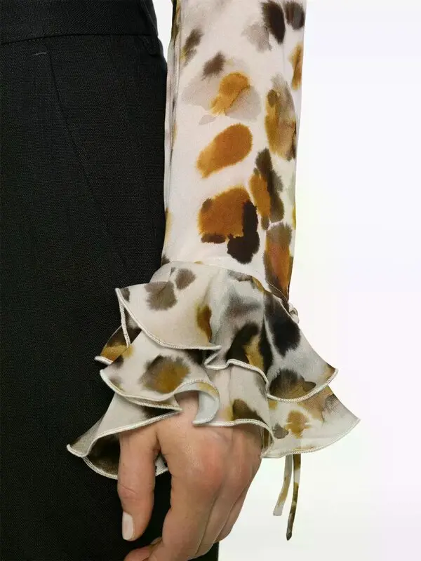 MSGM Abstract-print Chiffon Blouse