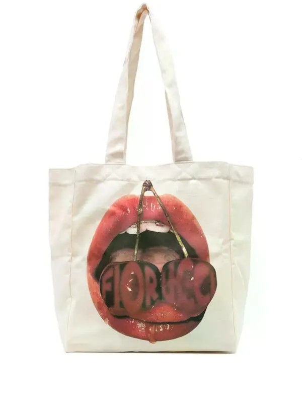 Fiorucci Graphic-printed Tote Bag - Neutrals