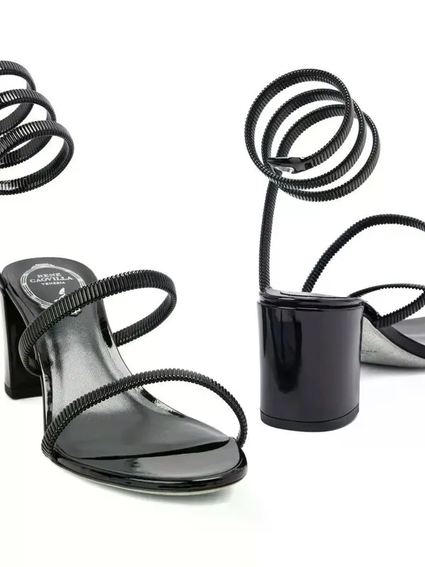Rene Caovilla Leather Sandals - Black