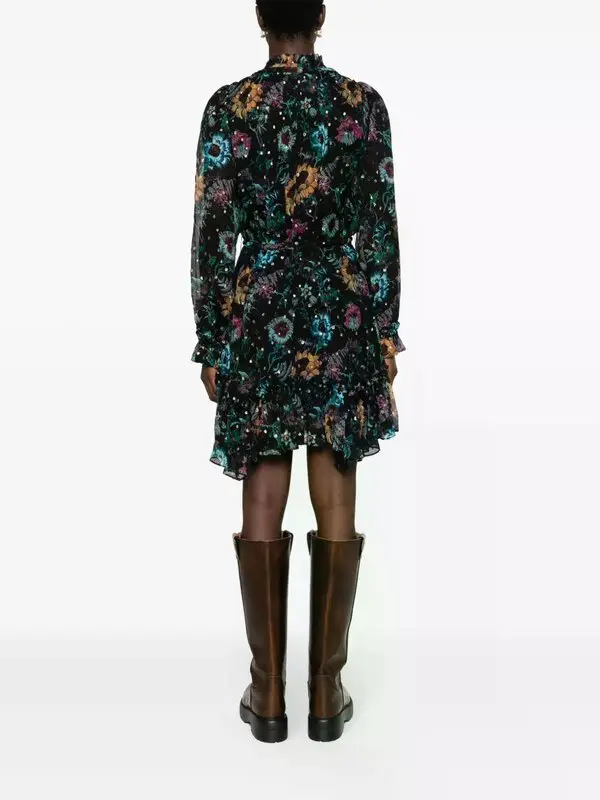 Ulla Johnson Floral-print Silk-blend Dress With Lurex Detailing