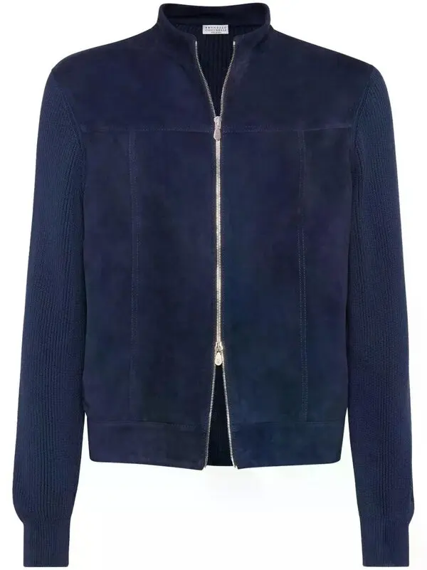 Brunello Cucinelli Suede Bomber Jacket