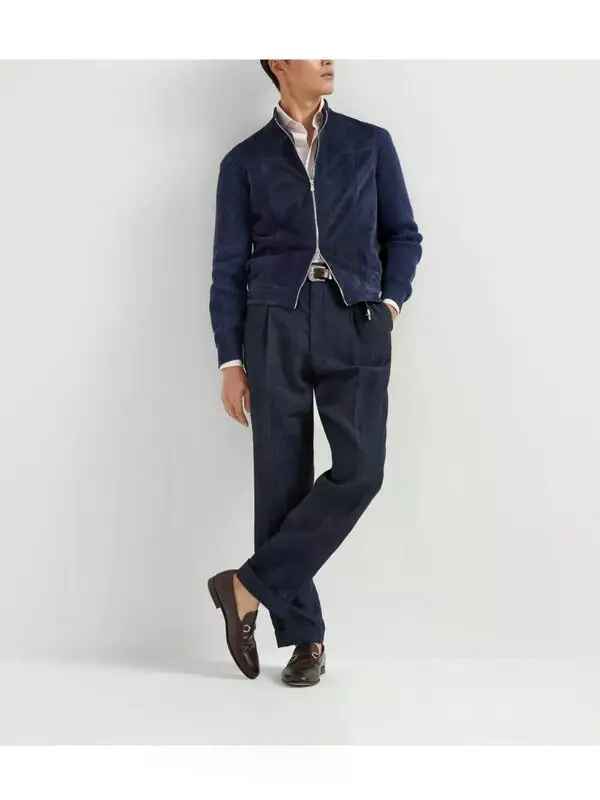 Brunello Cucinelli Suede Bomber Jacket