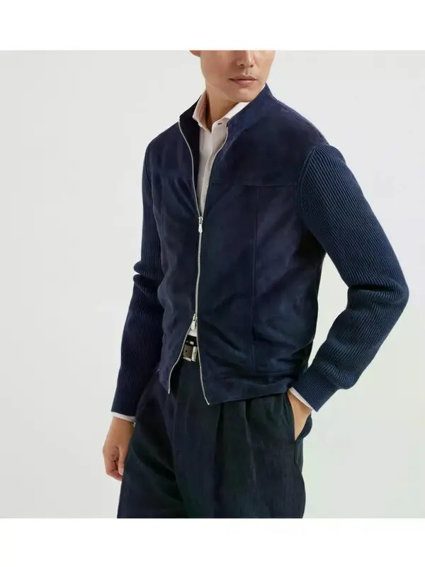 Brunello Cucinelli Suede Bomber Jacket