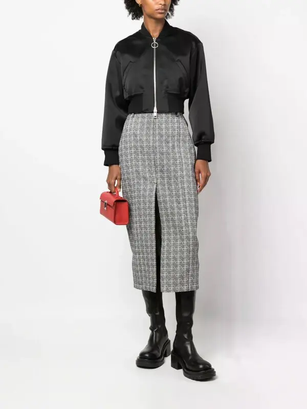 PATOU Jp Monogram Slit Midi Skirt
