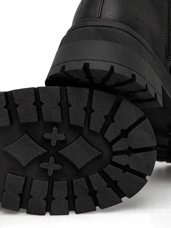 TWINSET Leather Buckled Lace-up Boots