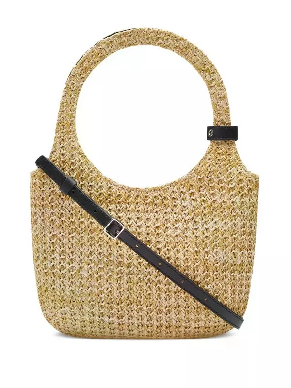 COURREGES Woven Raffia Holy Shoulder Bag