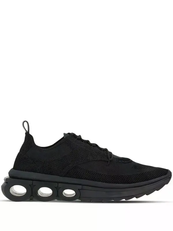FERRAGAMO Gancini-plaque Low-top Sneakers - Black