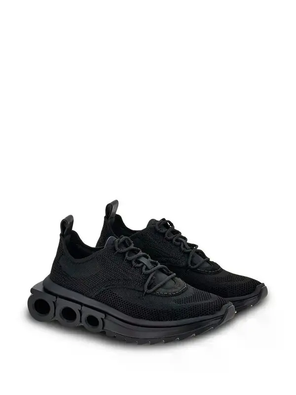 FERRAGAMO Gancini-plaque Low-top Sneakers - Black