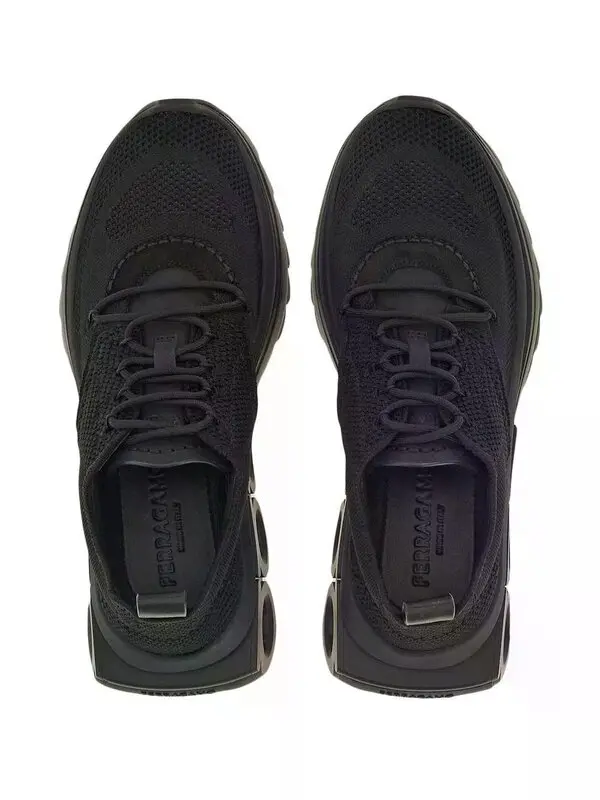 FERRAGAMO Gancini-plaque Low-top Sneakers - Black