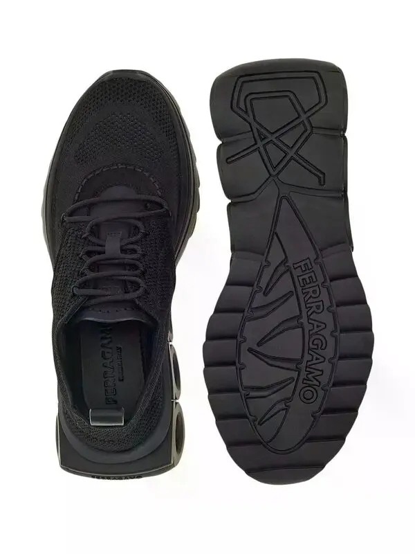 FERRAGAMO Gancini-plaque Low-top Sneakers - Black