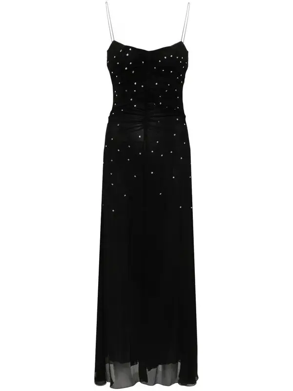 FORTE_FORTE Crystal-embellished Silk Maxi Dress