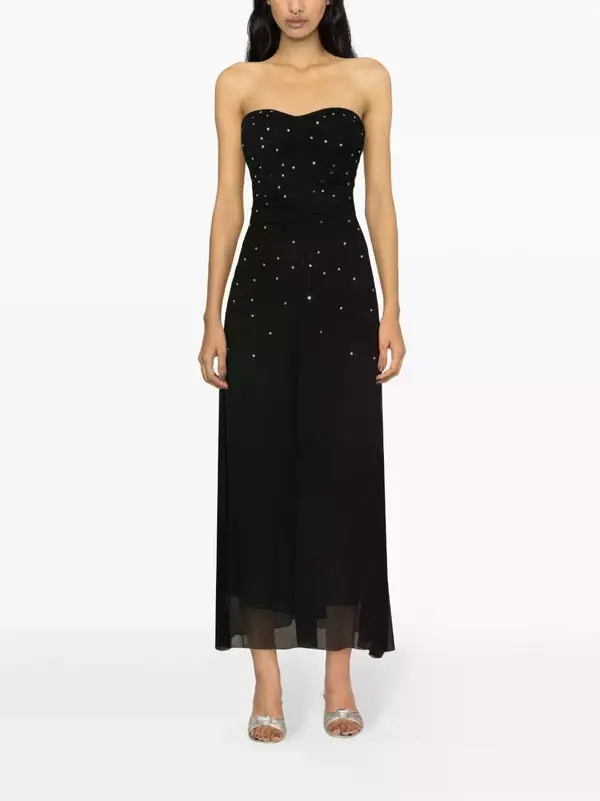 FORTE_FORTE Crystal-embellished Silk Maxi Dress