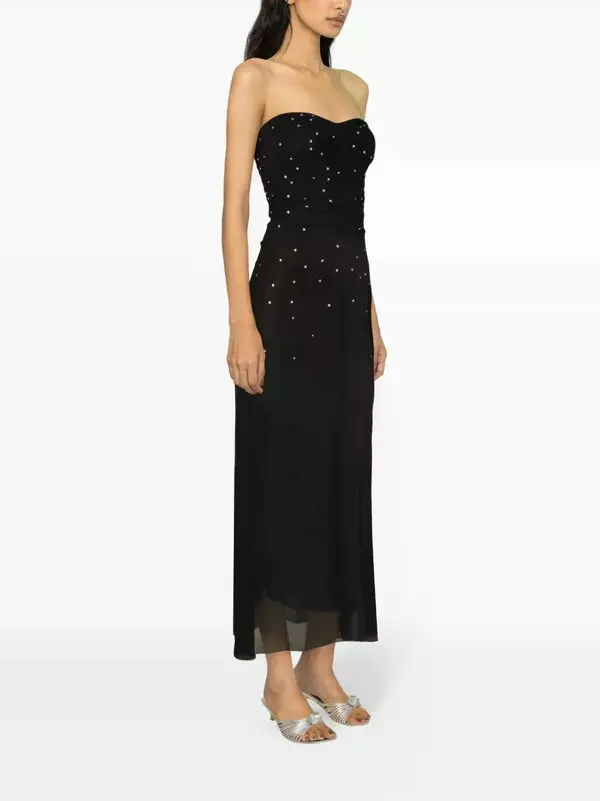 FORTE_FORTE Crystal-embellished Silk Maxi Dress