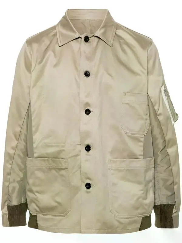 Sacai Panelled Twill Shirt Jacket