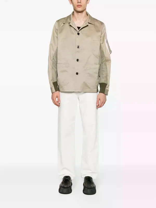 Sacai Panelled Twill Shirt Jacket