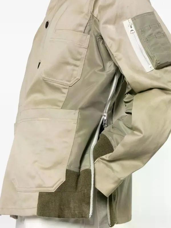 Sacai Panelled Twill Shirt Jacket