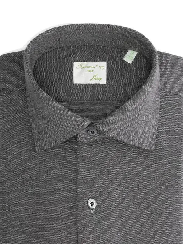 FINAMORE 1925 Long-sleeved Cotton-blend Shirt - Grey
