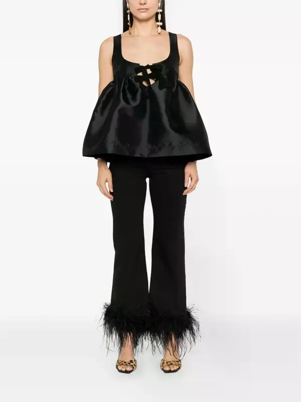 Alice + Olivia Feather-trim Jeans