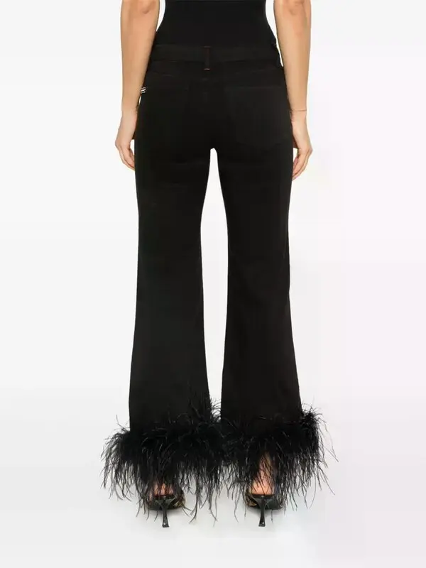Alice + Olivia Feather-trim Jeans