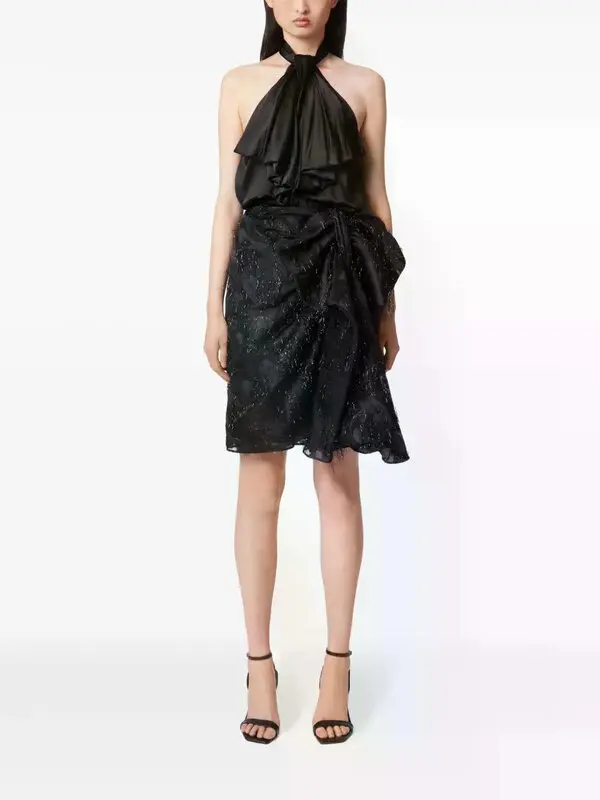 Nina Ricci Asymmetric Bow Mini Skirt