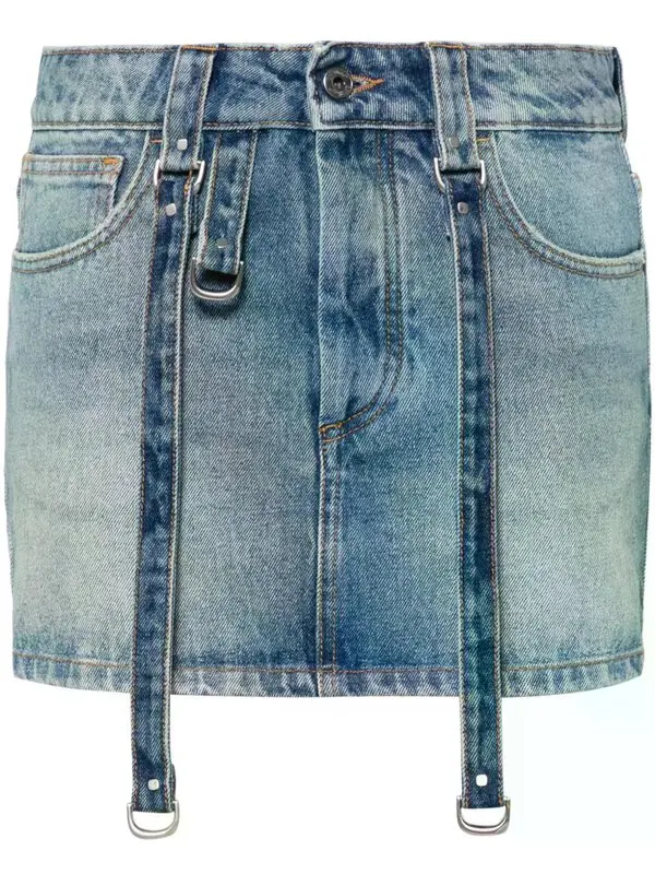 Off-White Denim Cargo Mini Skirt