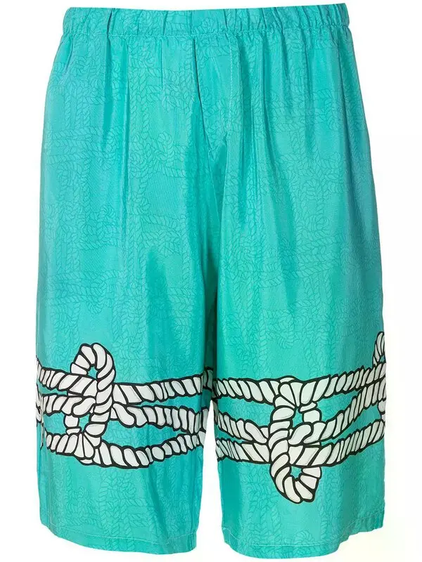 AMIR SLAMA Graphic-print Silk Bermuda Shorts