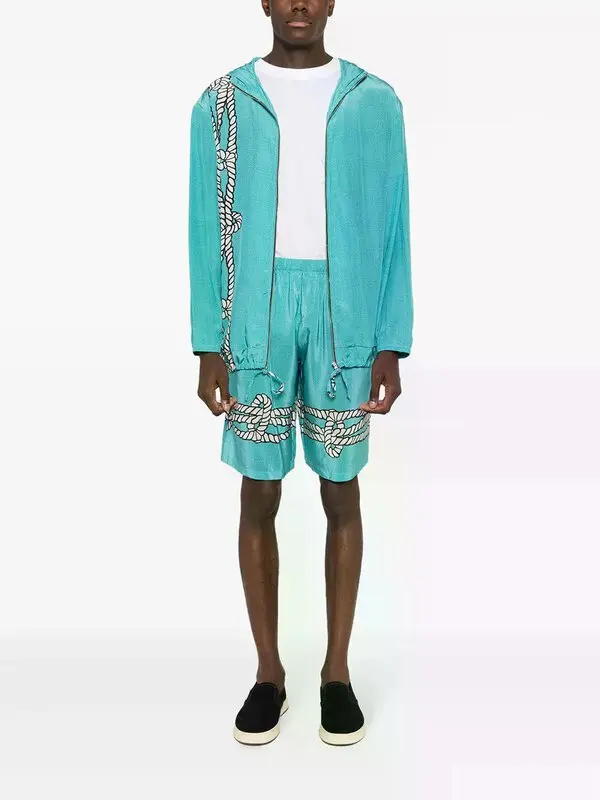 AMIR SLAMA Graphic-print Silk Bermuda Shorts