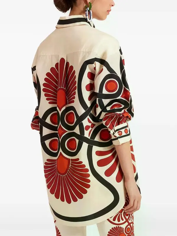 La DoubleJ Geometric Print Cotton Shirt