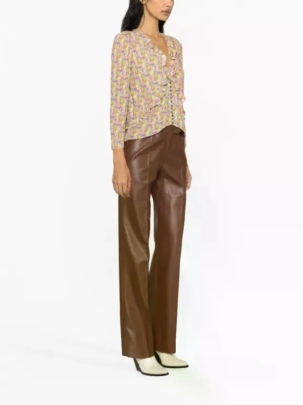 Zadig&Voltaire Tresse Ruffled Long-sleeve Blouse