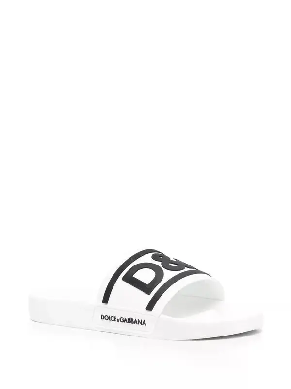 Dolce & Gabbana Gomma Pool Slides - White