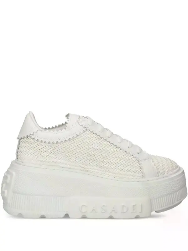 Casadei Nexus Textured Platform Sneakers - White