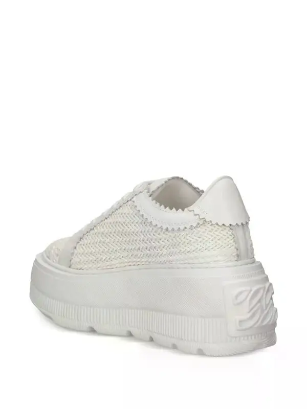 Casadei Nexus Textured Platform Sneakers - White